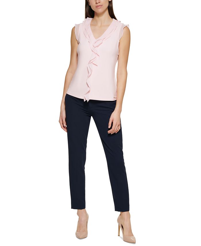 Tommy Hilfiger Ruffled Sleeveless Blouse Macys