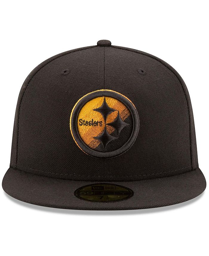 New Era Men's Black Pittsburgh Steelers Color Dim 59FIFTY Fitted Hat ...