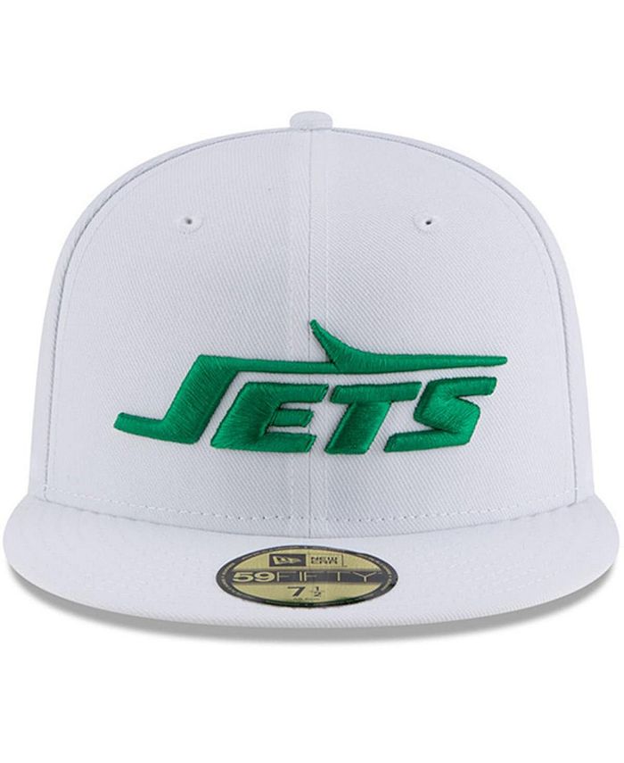 New Era Men's White New York Jets Throwback Logo Omaha 59FIFTY Fitted ...