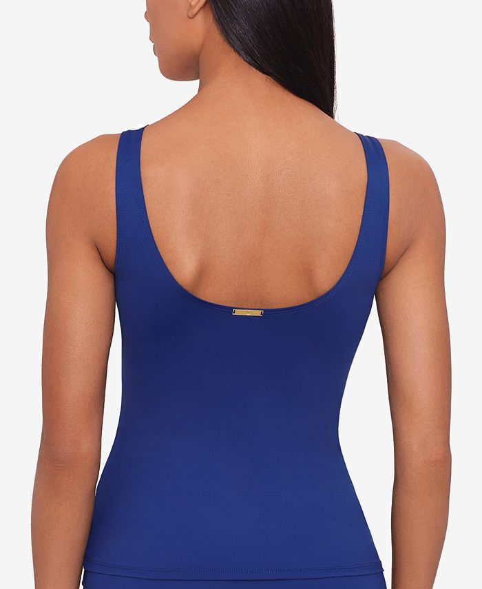 Lauren Ralph Lauren Beach Club Solid Ruffle Tankini Top - Macy's