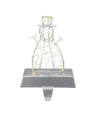 8" LED Lighted Wired Snowman Christmas Stocking Holder - Macy's