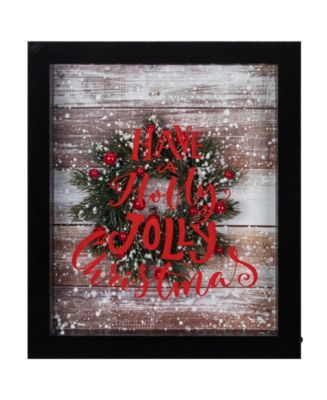 14" Framed 3D Have a Holly Jolly Christmas LED Christmas Box Decor - Macy's