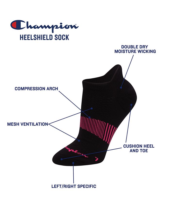 Champion 3-Pk. Heel Shield Socks - Macy's