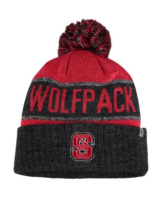 Men's Red and Heather Black NC State Wolfpack Below Zero Cuffed Pom ...