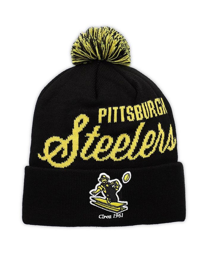Mitchell & Ness Big Boys Black Pittsburgh Steelers Retro Script Cuffed ...
