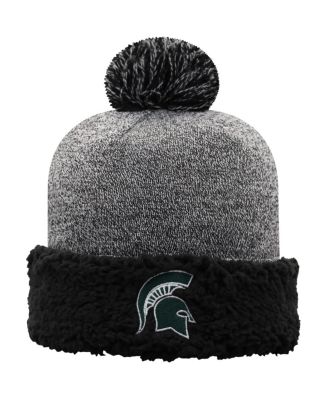Women's Black Michigan State Spartans Snug Cuffed Knit Hat with Pom ...