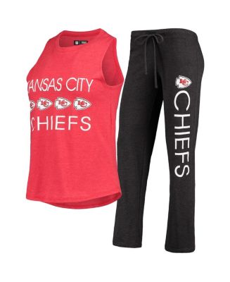 Women's Black, Red Kansas City Chiefs Muscle Tank Top and Pants Sleep ...