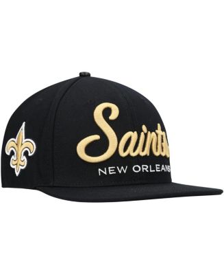 Men's Black New Orleans Saints Script Wordmark Snapback Hat - Macy's