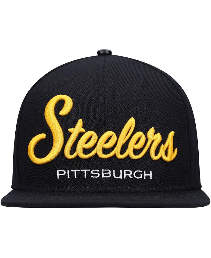 Pro Standard Men's Black Pittsburgh Steelers Script Wordmark Snapback ...