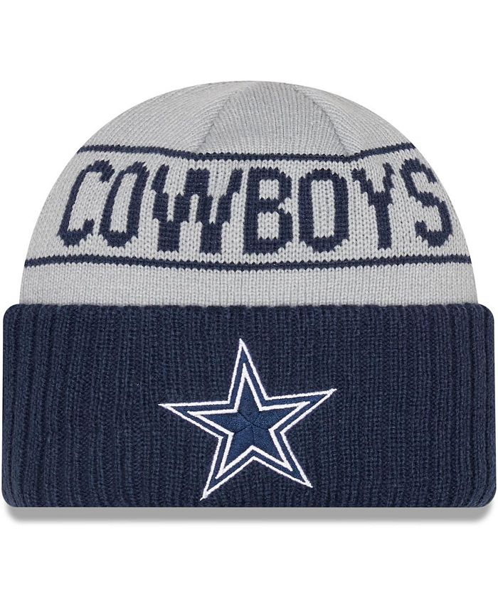 Dallas Cowboys Men's Navy and Silver Reverse Cuffed Knit Hat - Macy's