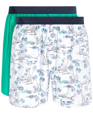 Club Room Men's 2-Pk. Tropical & Solid Boxer Shorts, Created for Macy's ...