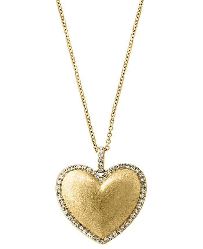 EFFY Collection EFFY® Diamond Heart 18" Pendant Necklace (1/4 ct. t.w ...