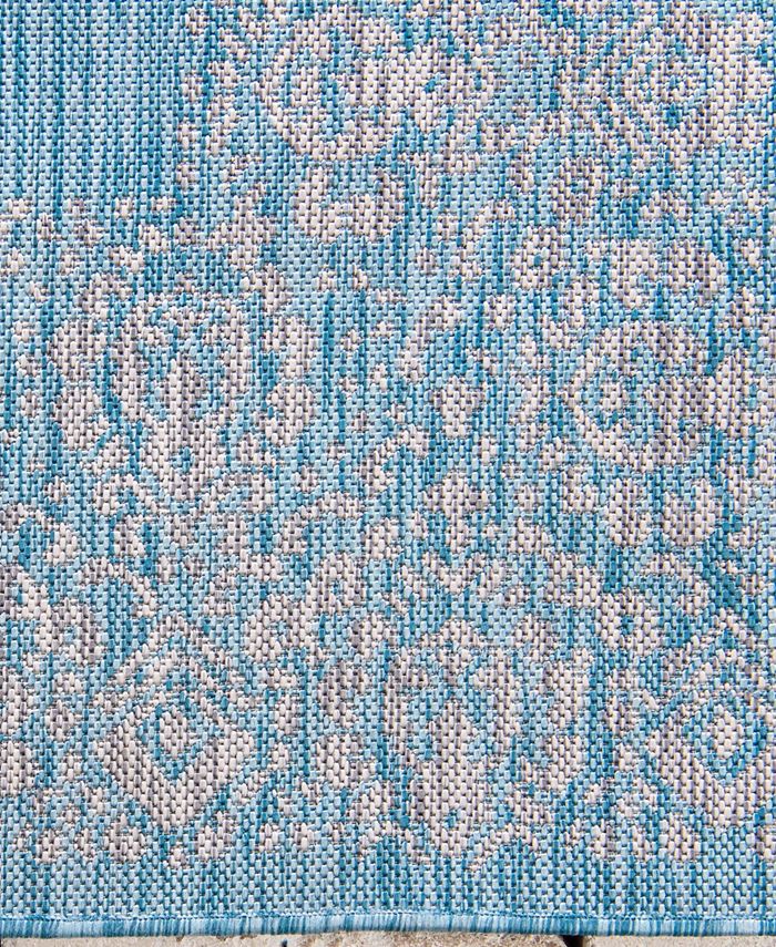 Bayshore Home Outdoor Pashio Border II Floral Border 4' x 6' Area Rug ...