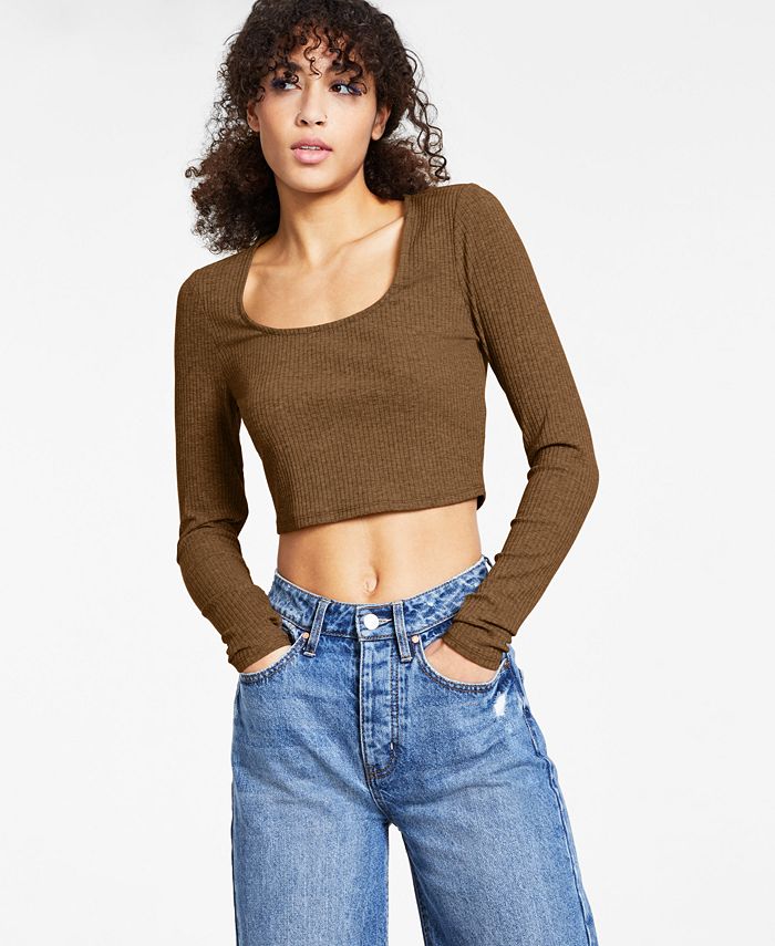 Bar III Ribbed Bodycon Top, Created for Macy's - Macy's