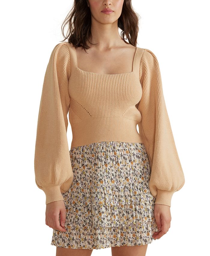 MINKPINK Kalgan Balloon-Sleeve Knit Top - Macy's