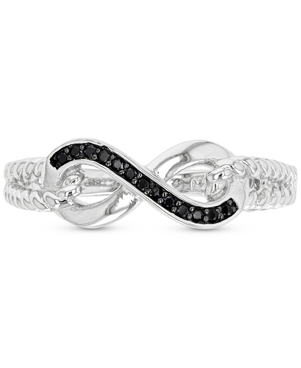 Click here for Black Spinel Infinity Ring (1/10 ct. t.w.) in Ster... prices