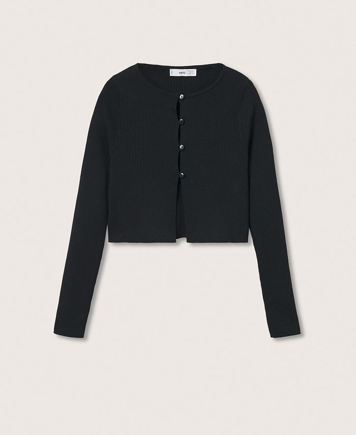 MANGO Women's Crop Ribbed Cardigan & Reviews - Sweaters - Women - Macy's
