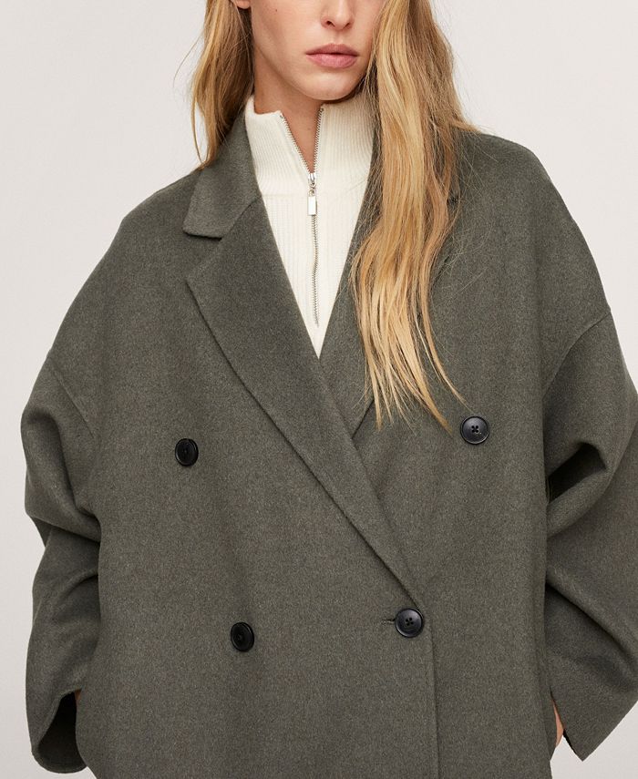 MANGO Women's Double-Breasted Wool Coat & Reviews - Coats & Jackets ...