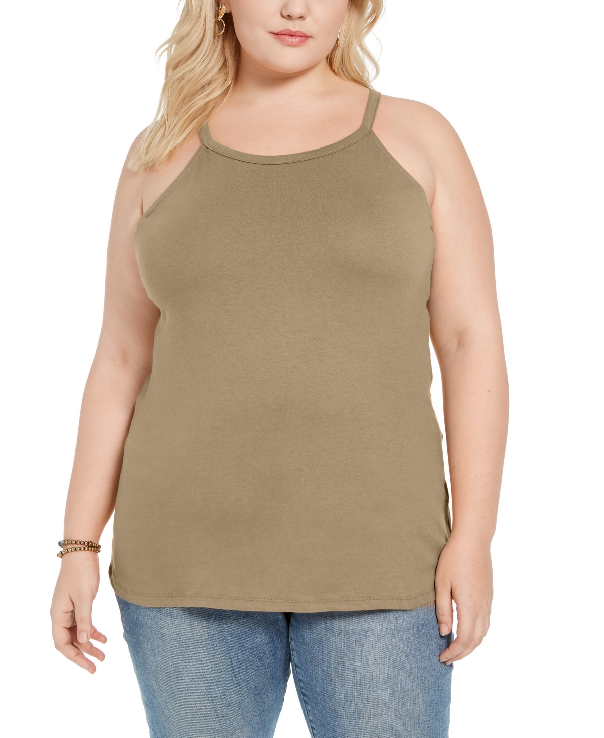 Click here for Aveto Trendy Plus Size Halter Tank Top - Incense/t... prices