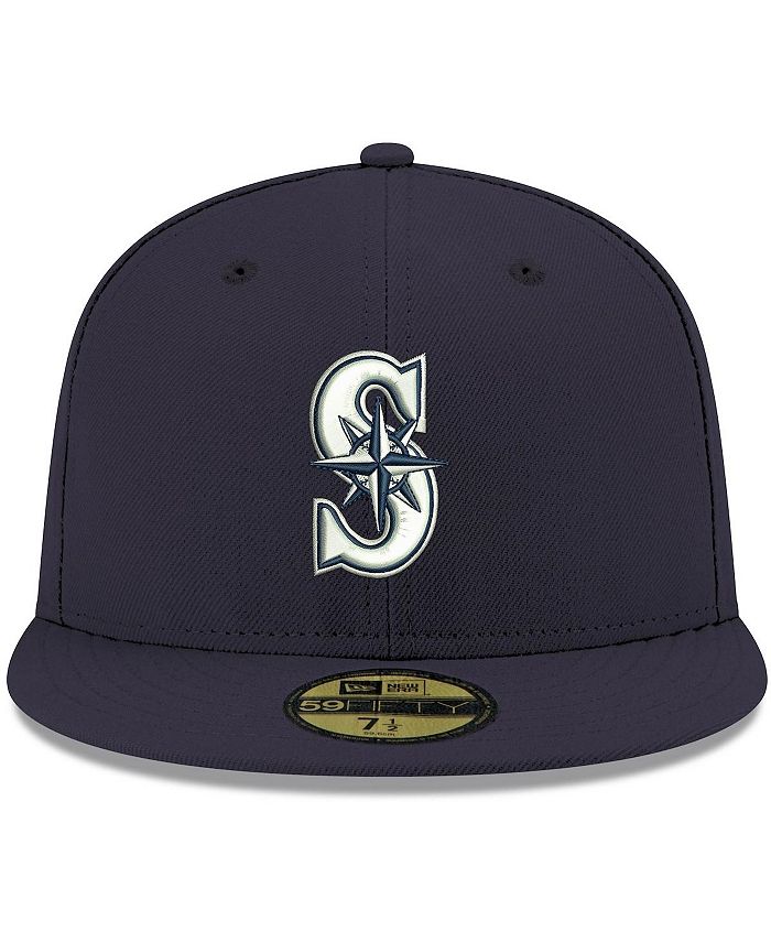 New Era Men's Navy Seattle Mariners Logo White 59FIFTY Fitted Hat - Macy's