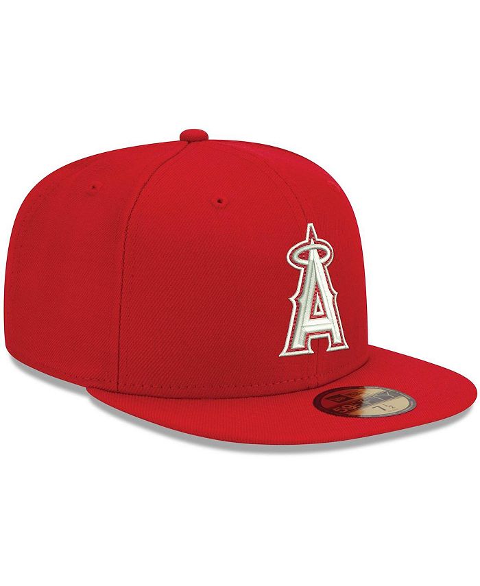 New Era Men's Red Los Angeles Angels Logo White 59FIFTY Fitted Hat - Macy's