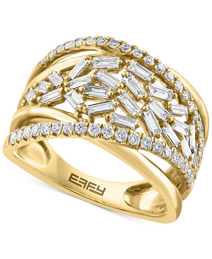 EFFY Collection EFFY® Diamond Baguette Cluster Ring (7/8 ct. t.w.) in ...