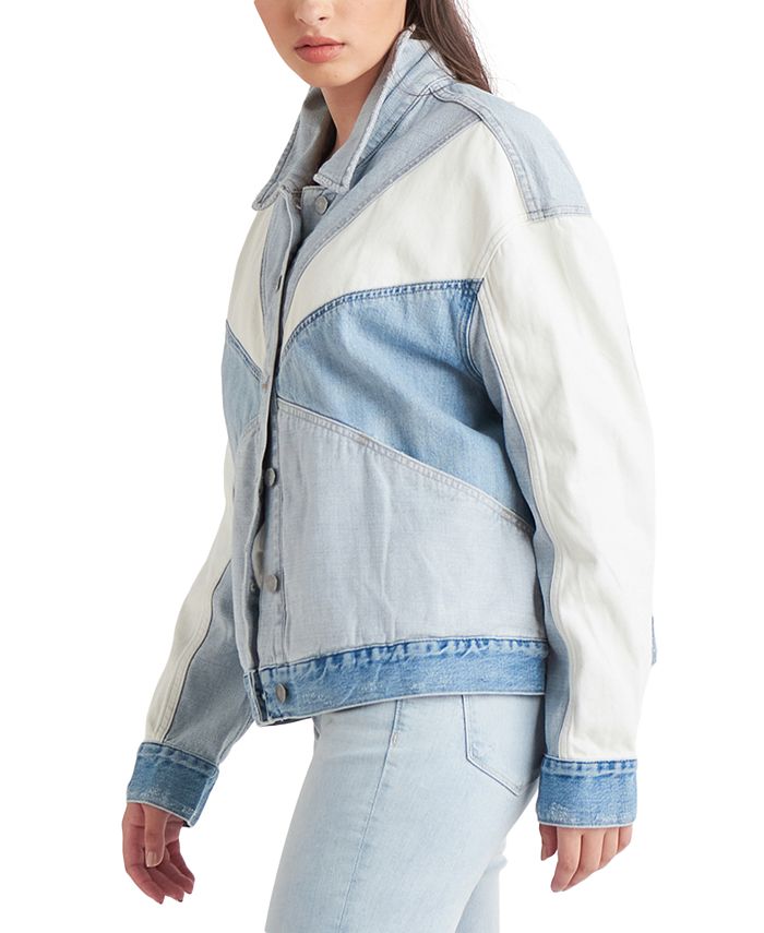 Black Tape Colorblocked Denim Jacket - Macy's