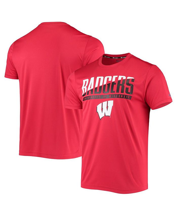 Champion Men's Red Wisconsin Badgers Wordmark Slash T-shirt - Macy's