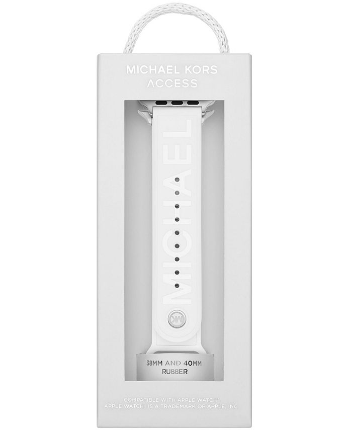 Michael Kors White Logo Rubber Band for Apple Watch 42mm and 44mm - Macy's