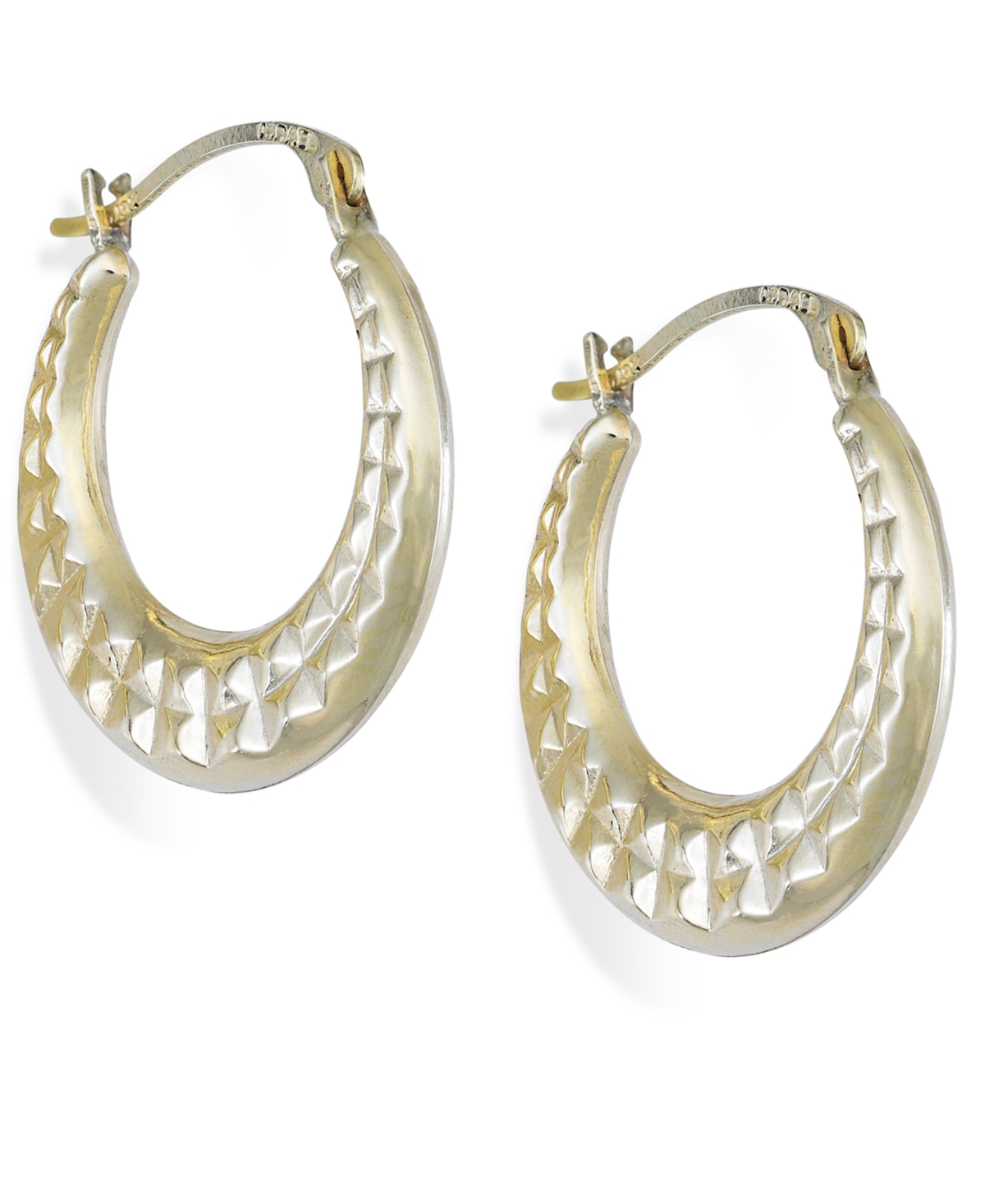Click here for Diamond-Cut Hoop Earrings in 10k Gold  15mm prices