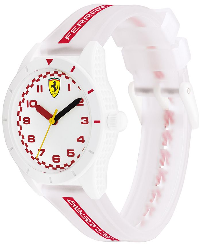 Ferrari Kid's Red Rev White Silicone Strap Watch 34mm - Macy's