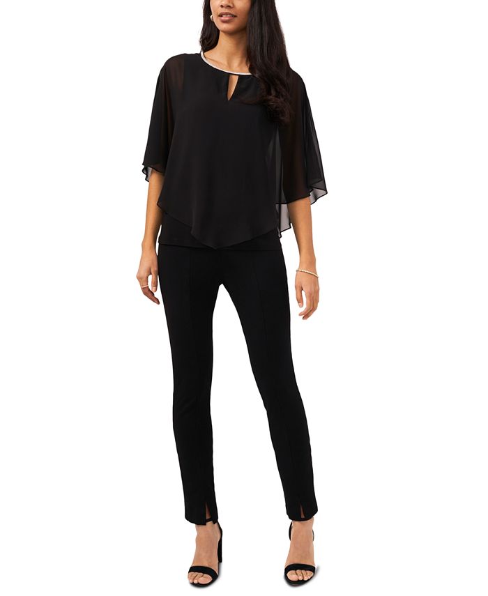 MSK Embellished Overlay Top - Macy's
