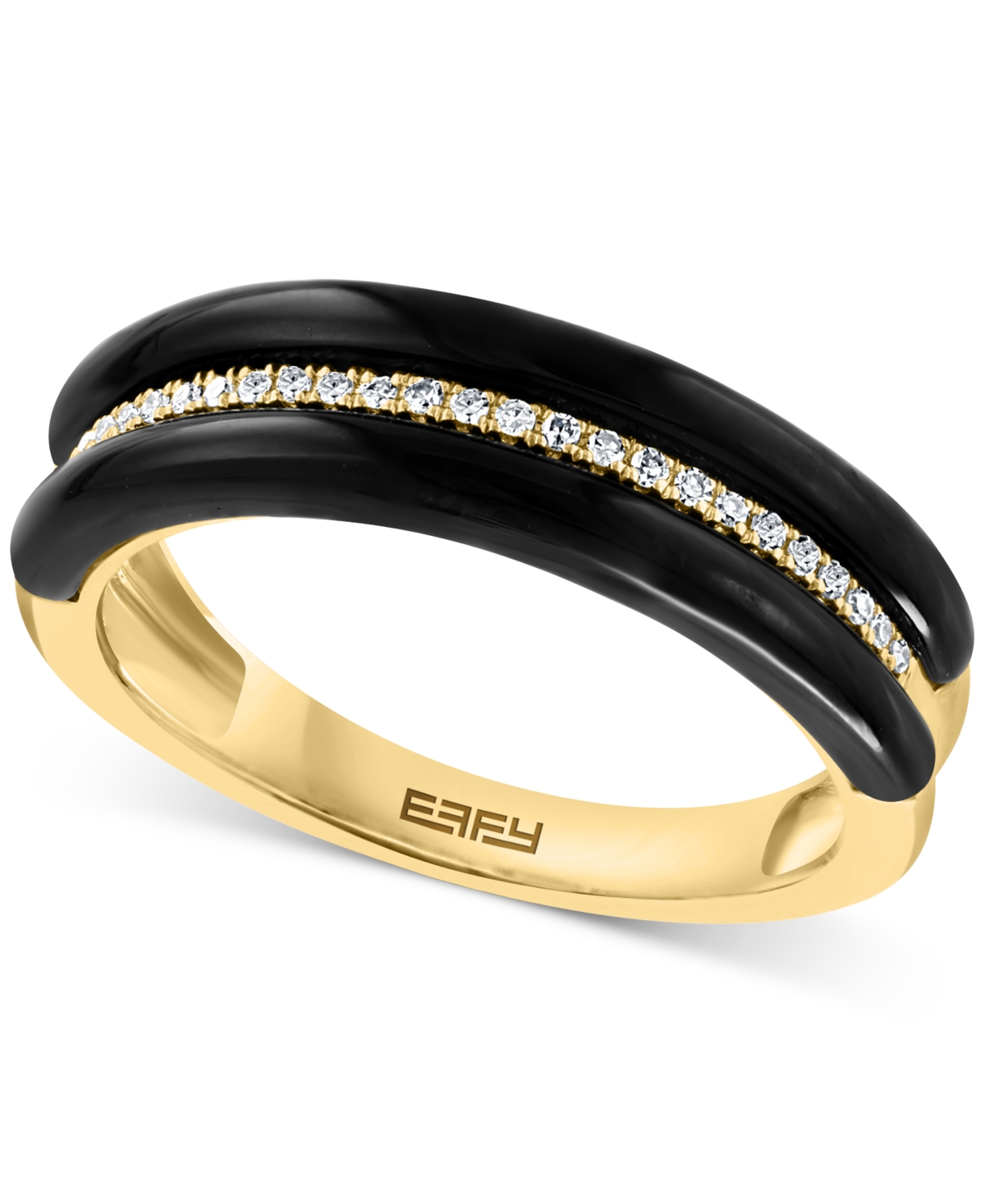 Click here for Effy Onyx & Diamond (1/10 ct. t.w.) Ring in 14k Go... prices