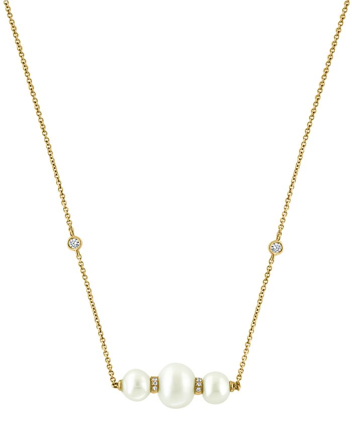 Effy Collection Effy® Cultured Freshwater Pearl 8mm And Diamond 1 10