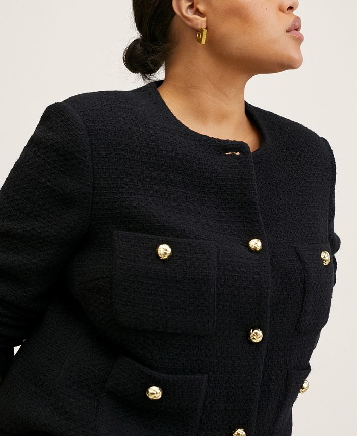 MANGO Women's Pocket Tweed Jacket - Macy's