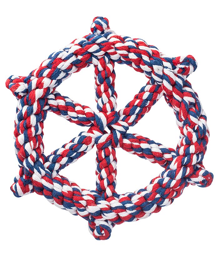 Jax & Bones Wheel Dog Rope Toy - Red - Macy's