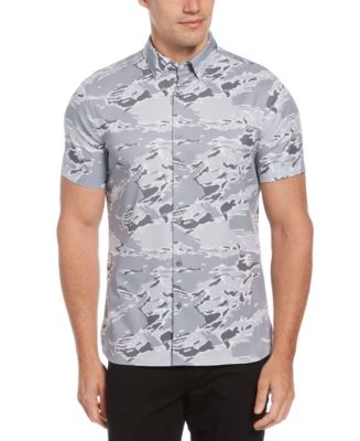 Perry Ellis Men's Motion Slim Fit Camo Print Stretch Short Sleeve ...
