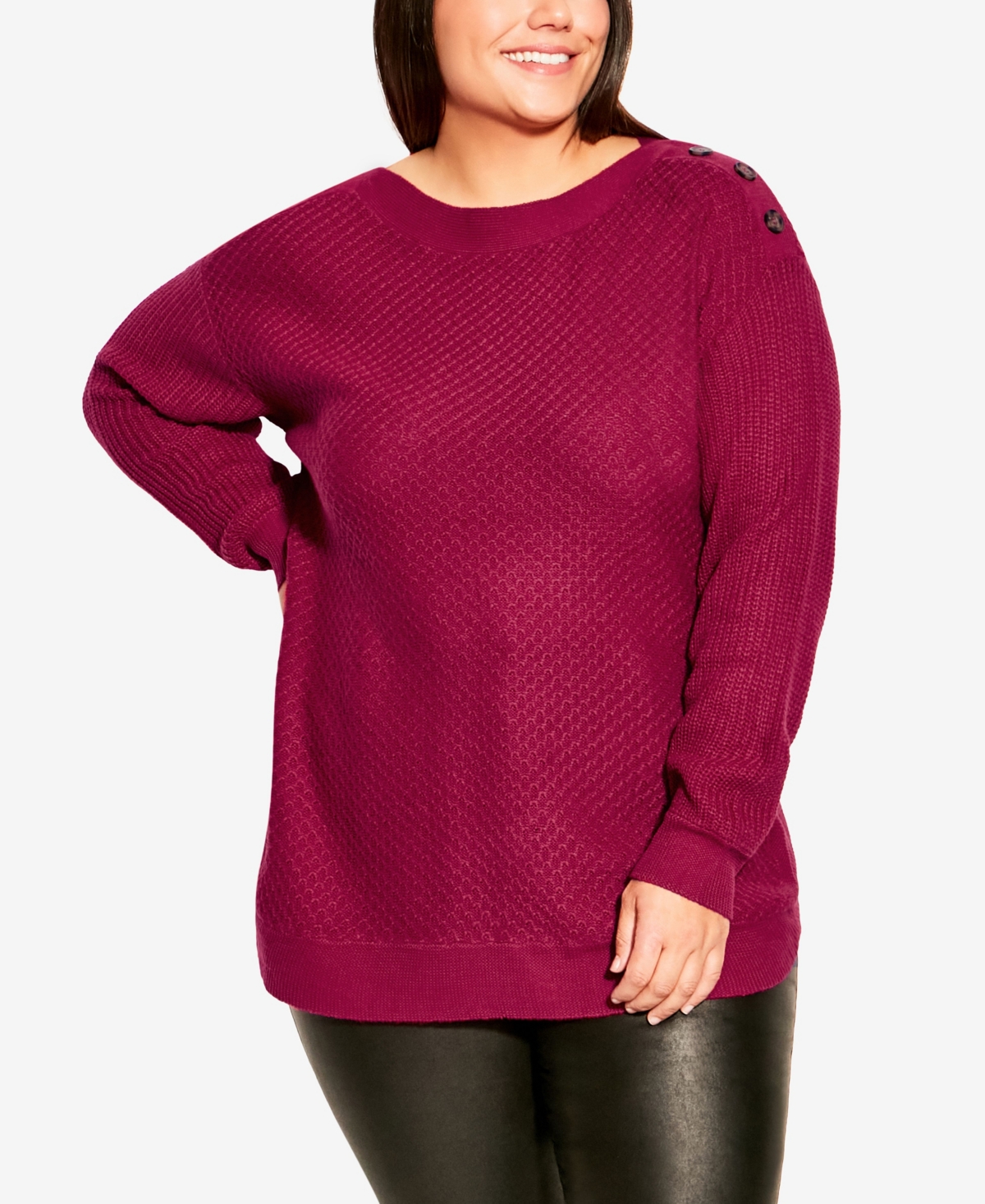 Avenue Plus Size Birdseye Sweater | Smart Closet