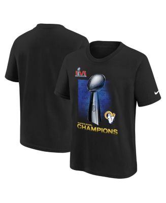 Big Boys Nike Black Los Angeles Rams Super Bowl LVI Champions Lombardi ...