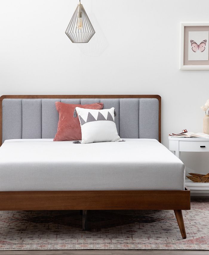 Dream Collection Wood Platform Bed Frame with Upholstered Headboard ...