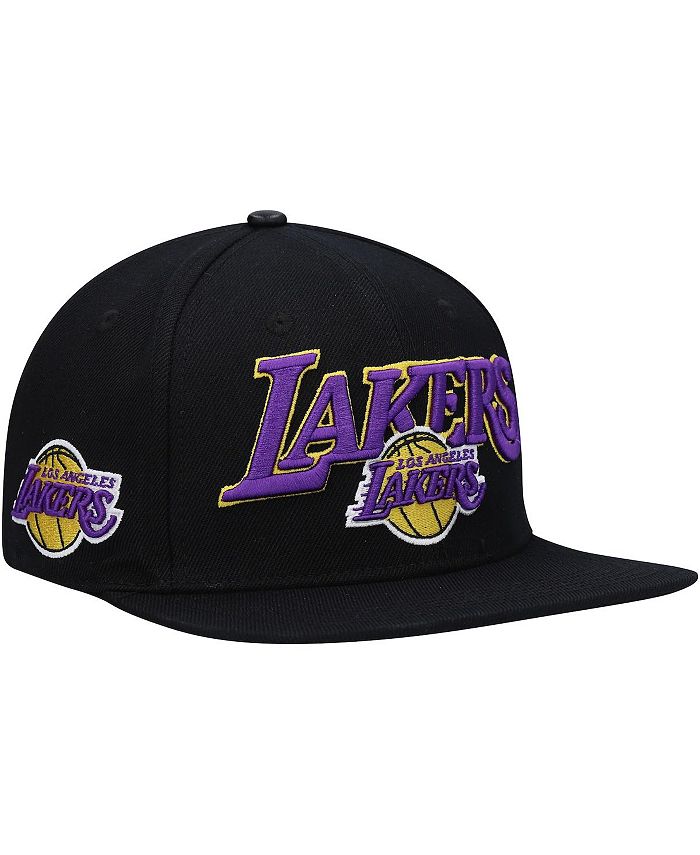 Pro Standard Men's Black Los Angeles Lakers Wordmark Logo Snapback Hat ...