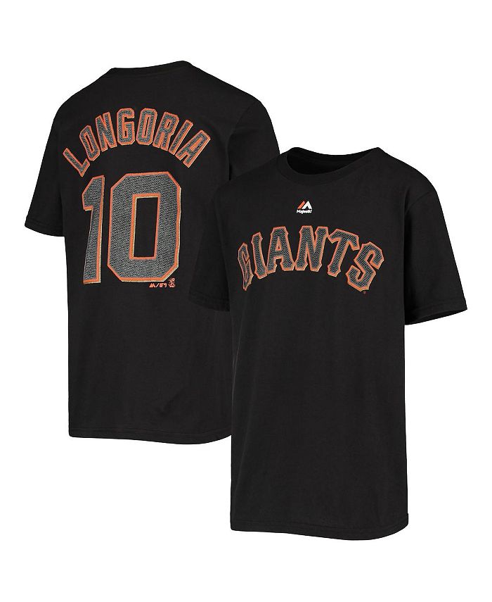 Majestic Big Girls Evan Longoria Black San Francisco Giants Name and ...