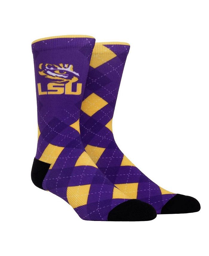 Rock 'Em Men's Rock Em Socks LSU Tigers HyperOptic Argyle Dress Socks ...