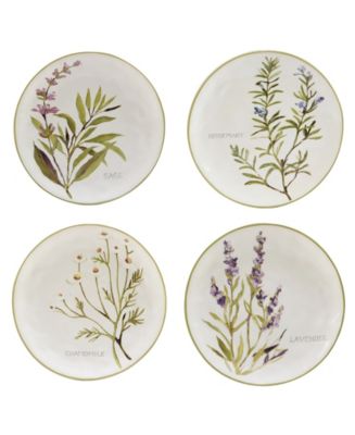 Certified International Fresh Herbs Salad Plates, Set of 4 - Macy's