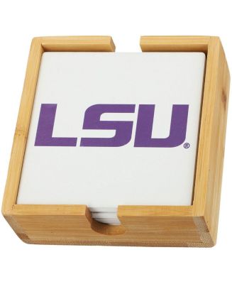 LSU Tigers Team Logo Four-Pack Square Coaster Set - Macy's