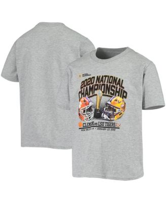 Fanatics Big Boys Heather Gray Clemson Tigers vs. LSU Tigers 2020 ...