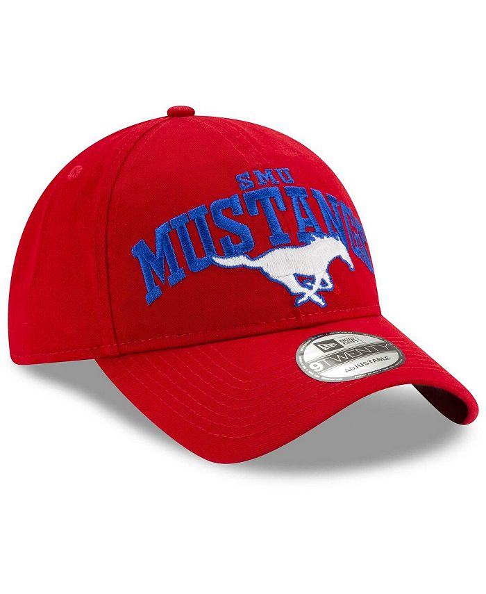 New Era Men's Red Smu Mustangs Arch Over Logo 9Twenty Adjustable Hat ...