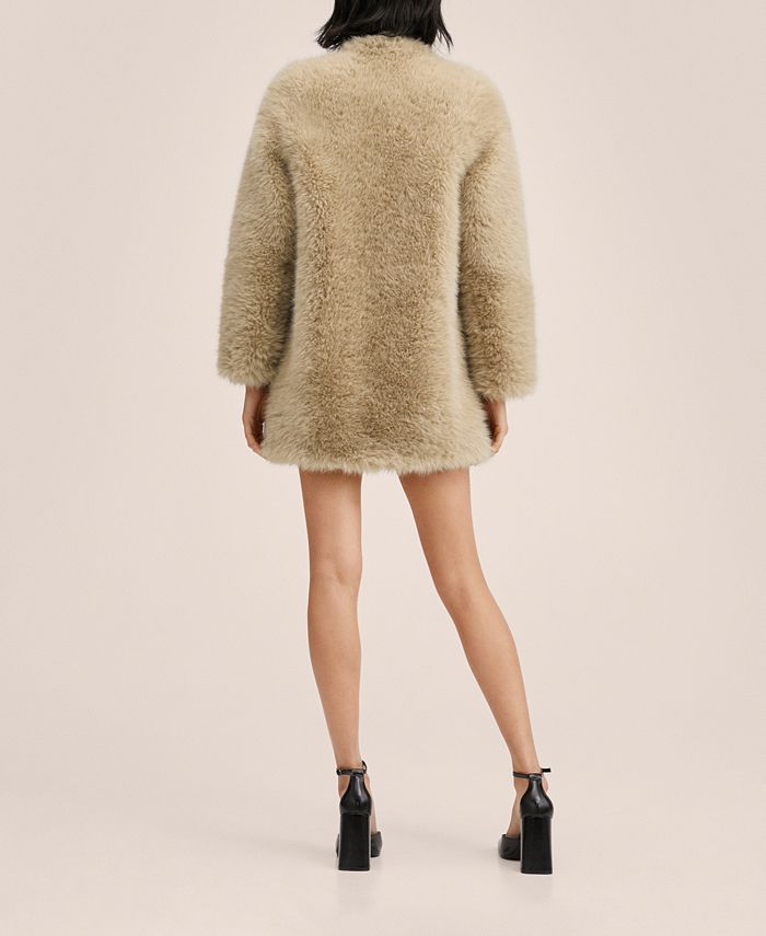 MANGO Women's Faux Fur Coat - Macy's