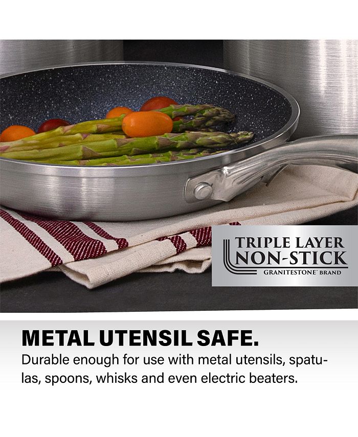 Granite Stone Diamond Silver Collection Titanium Diamond Infused Triple ...