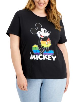 Disney Trendy Plus Size Mickey Rainbow Graphic T-Shirt - Macy's
